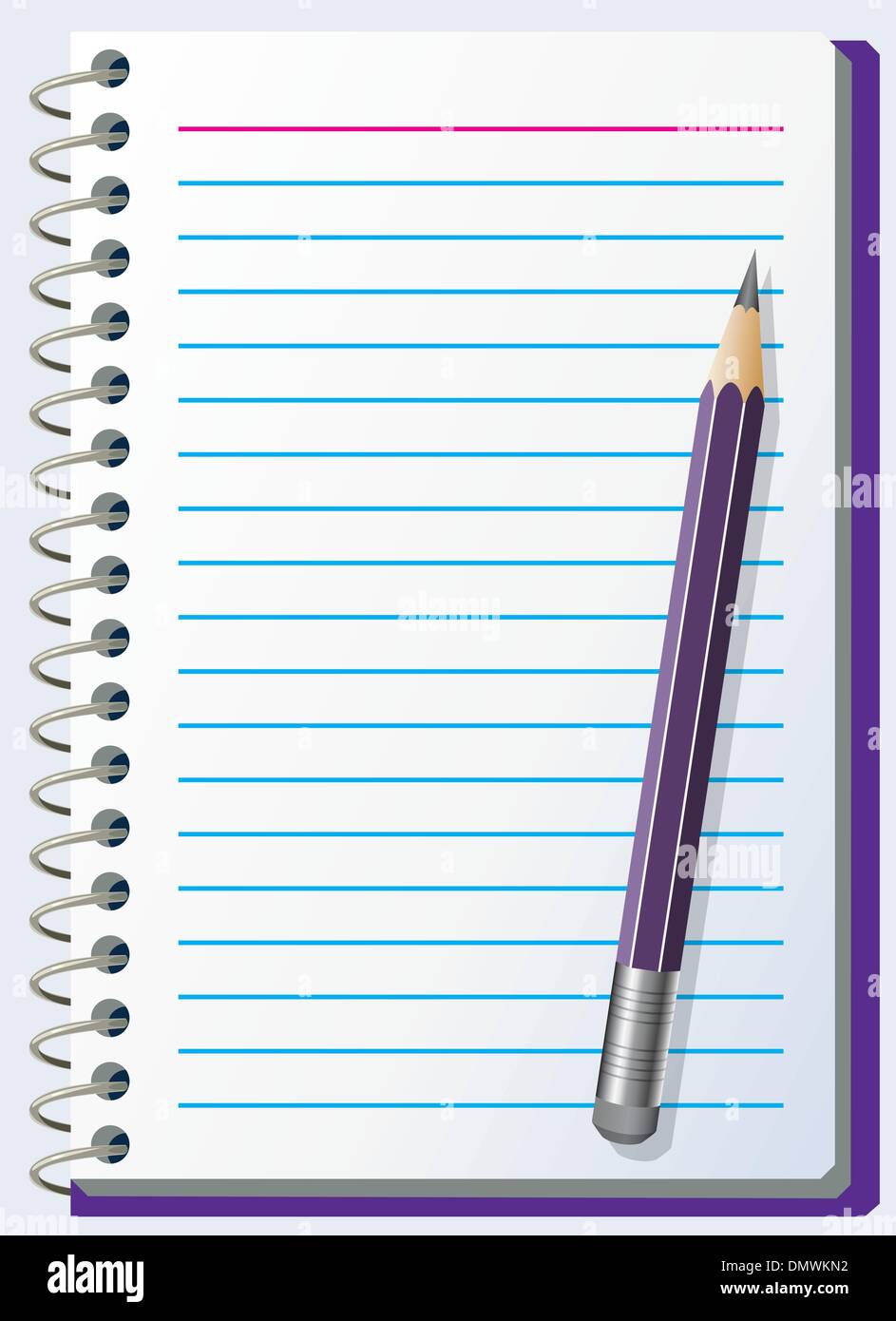 Bloc note spirale Banque d'images vectorielles - Alamy