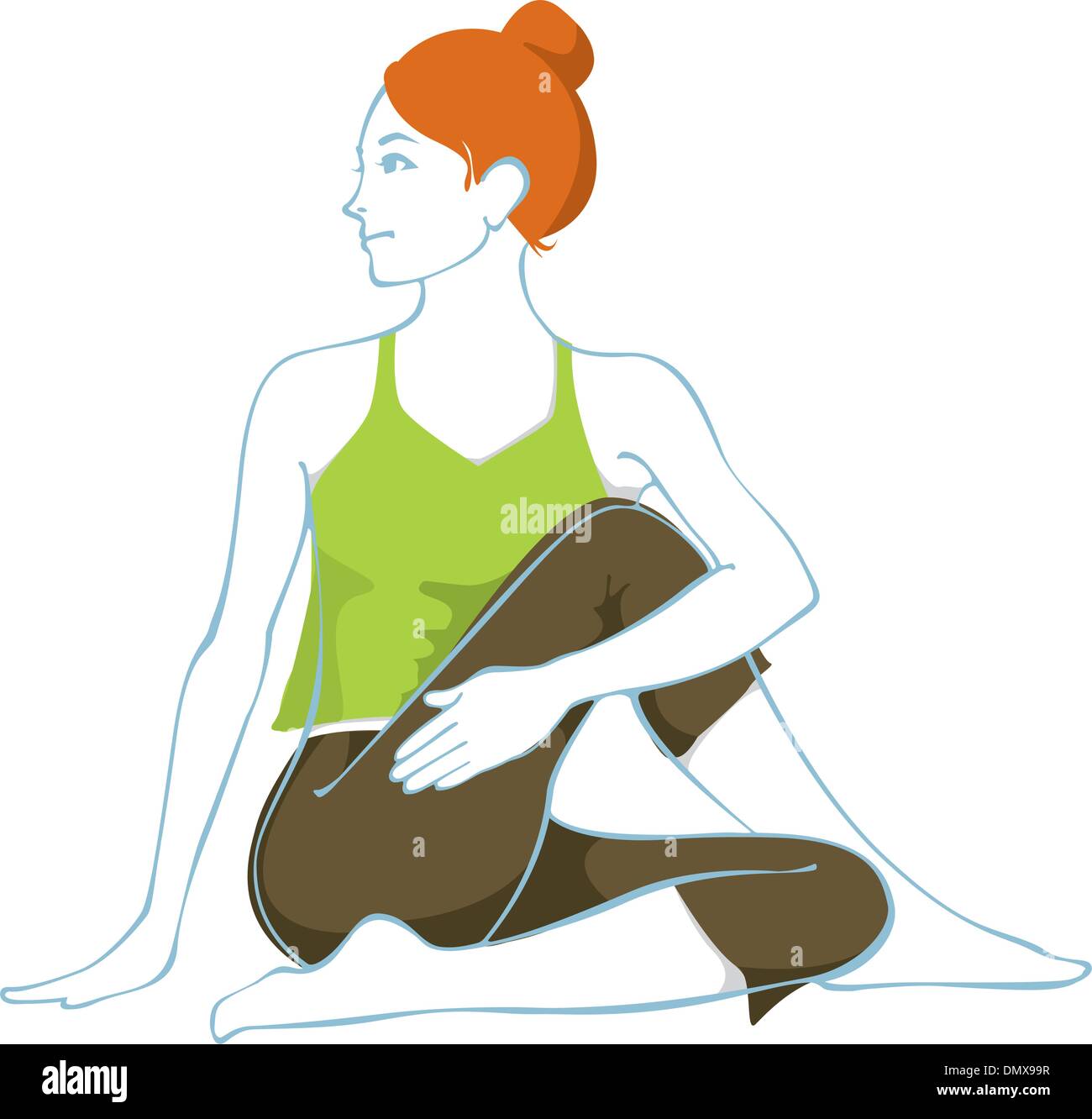 Ardha matsyendrasana Banque d'images vectorielles - Alamy