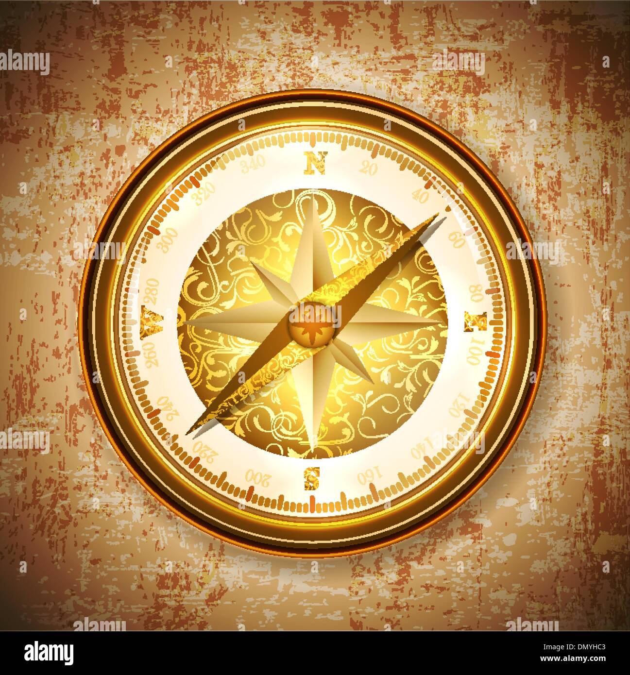 Boussole antique Banque d'images vectorielles - Alamy