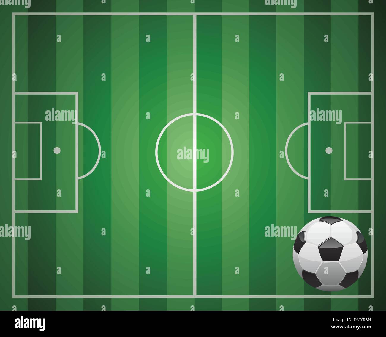 Ballon sur le terrain de football Banque d'images vectorielles - Alamy