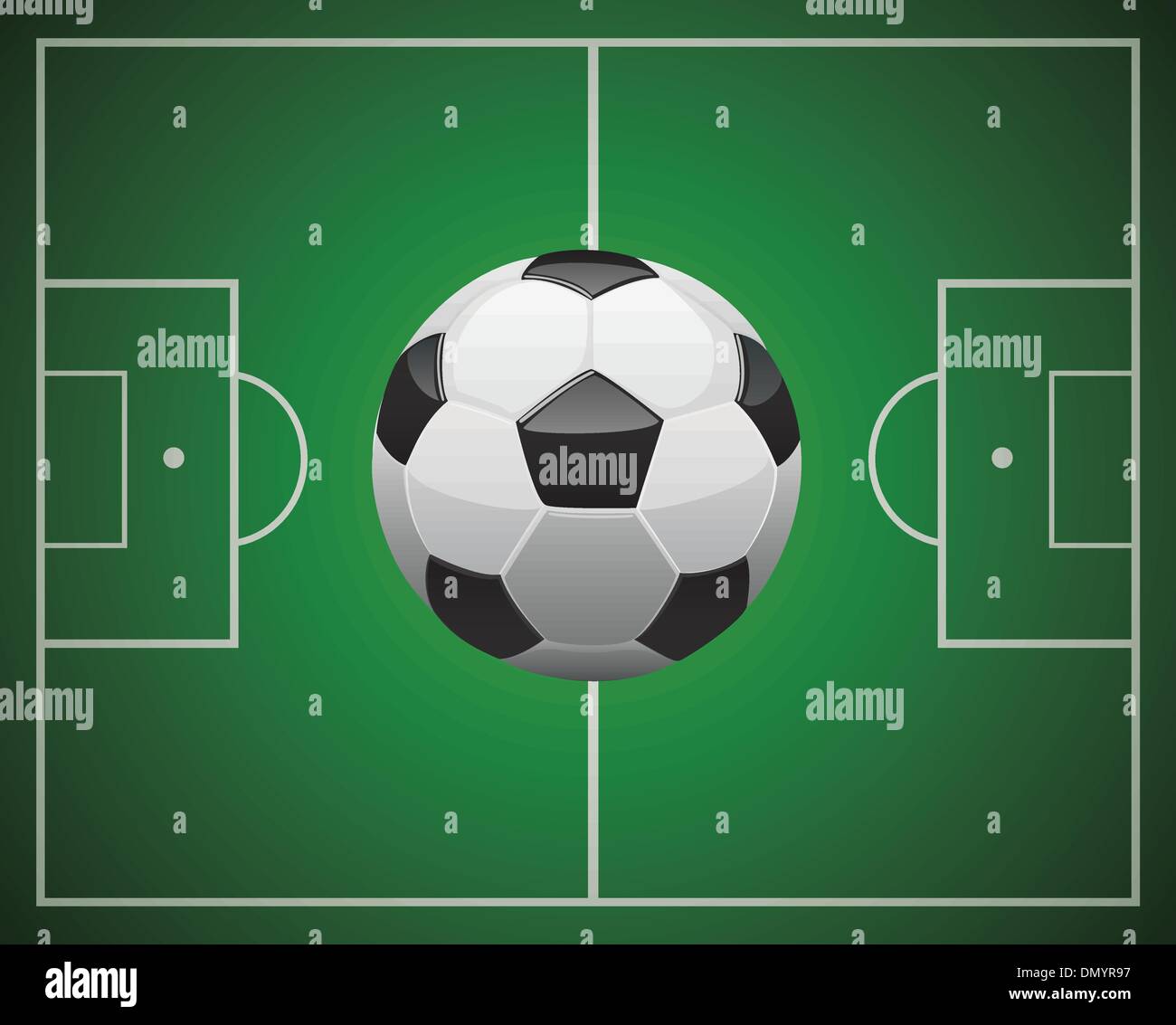 Ballon sur le terrain de football Banque d'images vectorielles - Alamy
