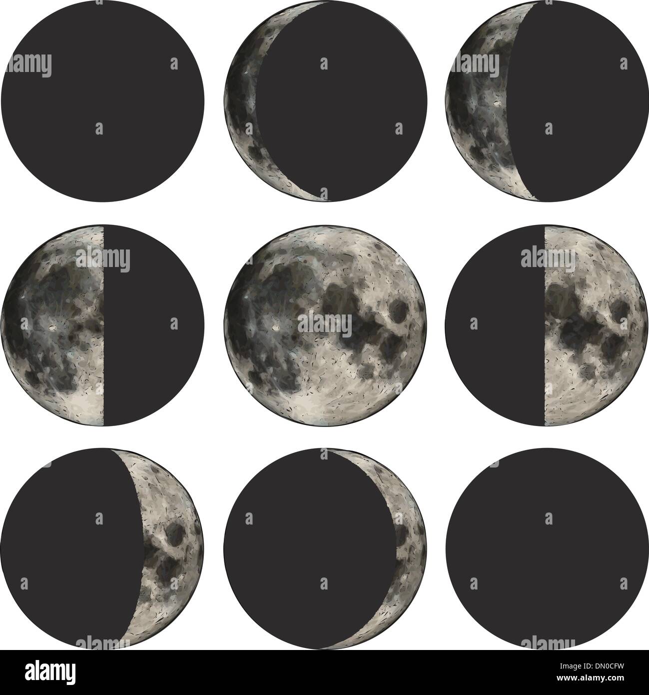 Les phases de la lune Banque de photographies et d’images à haute ...