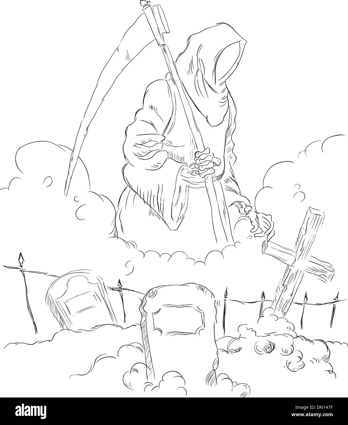 Dessin de la mort Banque d'images vectorielles - Alamy