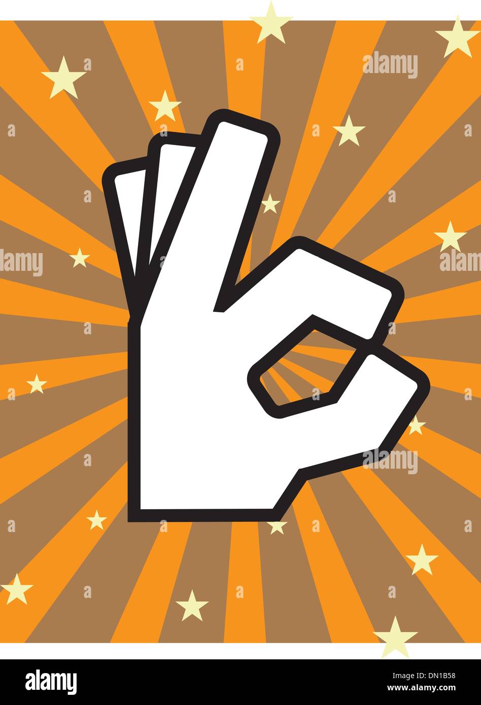 Ok hand sign black background Banque d'images vectorielles - Alamy