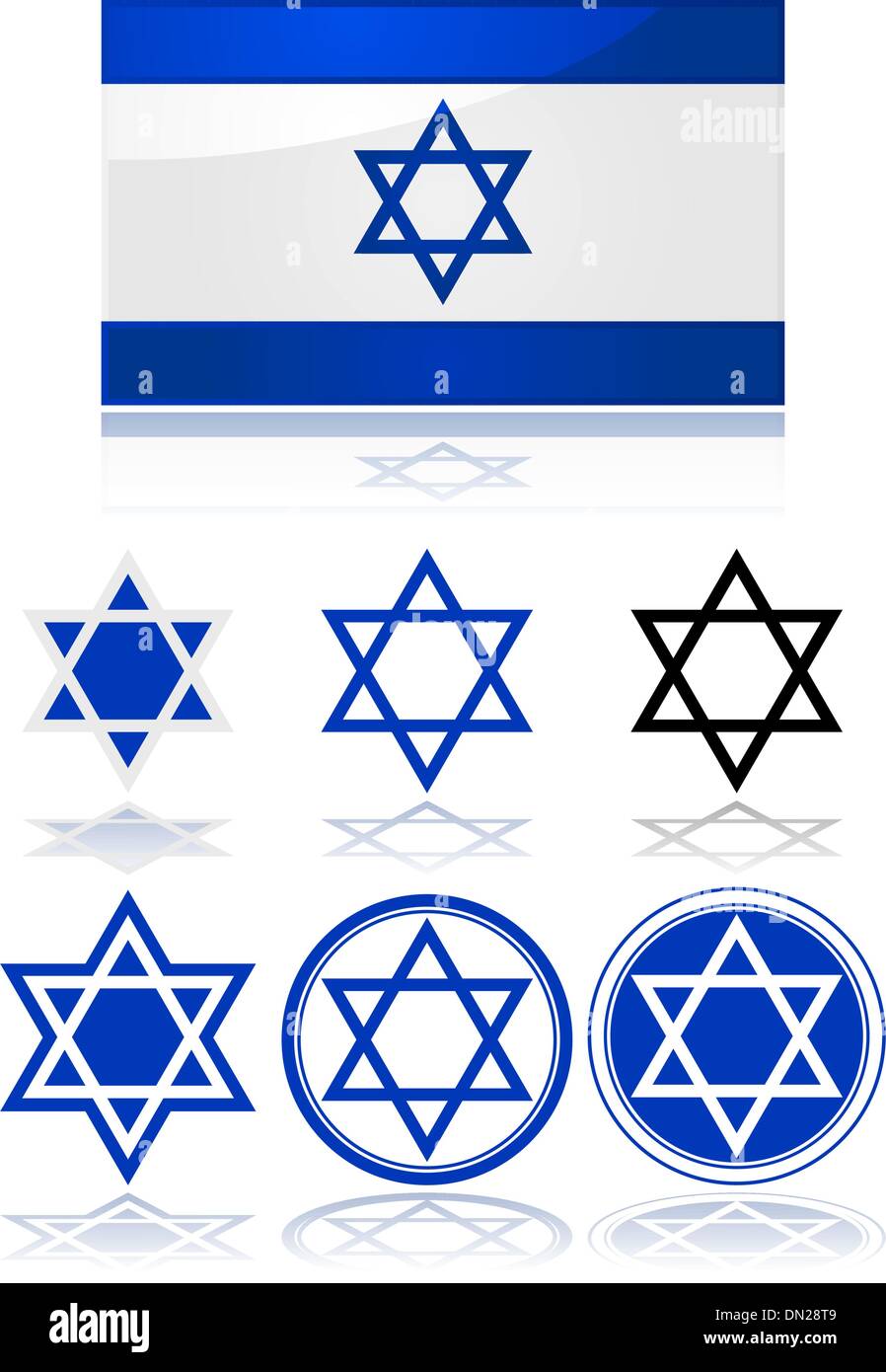 Drapeau d'Israël et l'étoile de David Image Vectorielle Stock - Alamy
