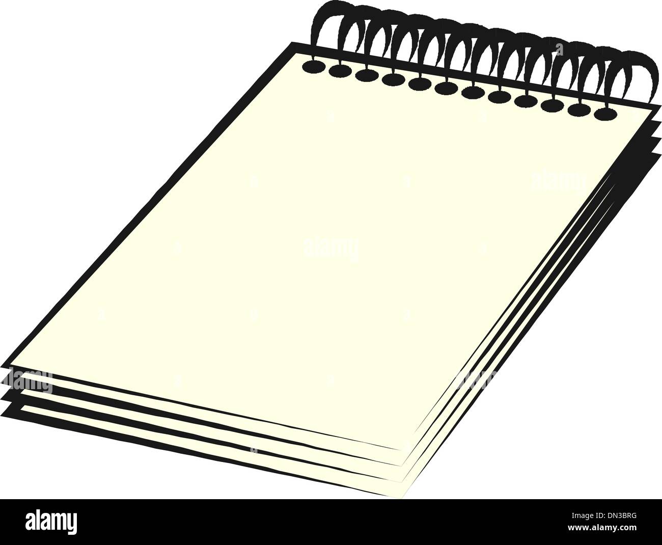 Carnet bloc notes papier vierge Banque d'images vectorielles - Alamy