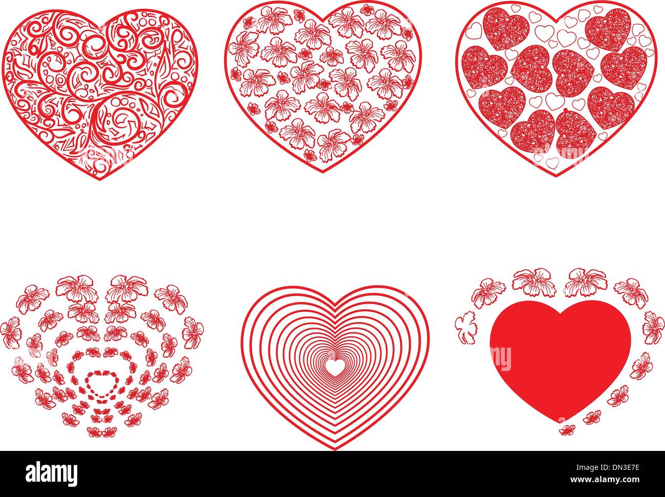 Ensemble de coeurs rouges Banque de photographies et d’images à haute ...