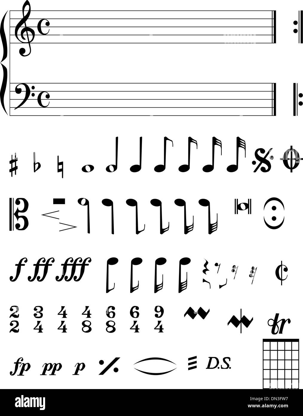 Illustration de notes de musique Banque d'images vectorielles - Alamy