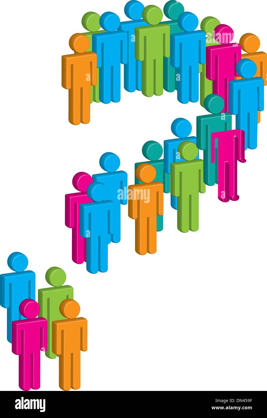 Man question mark 3d illustration Banque d'images vectorielles - Alamy