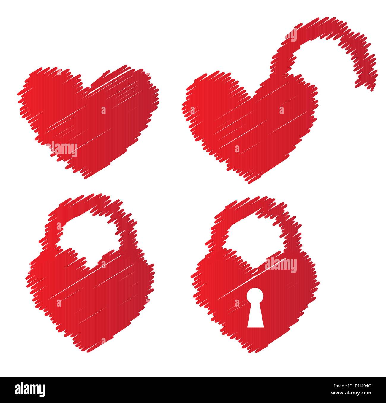 En forme de coeur en forme de coeur Banque d'images vectorielles - Alamy