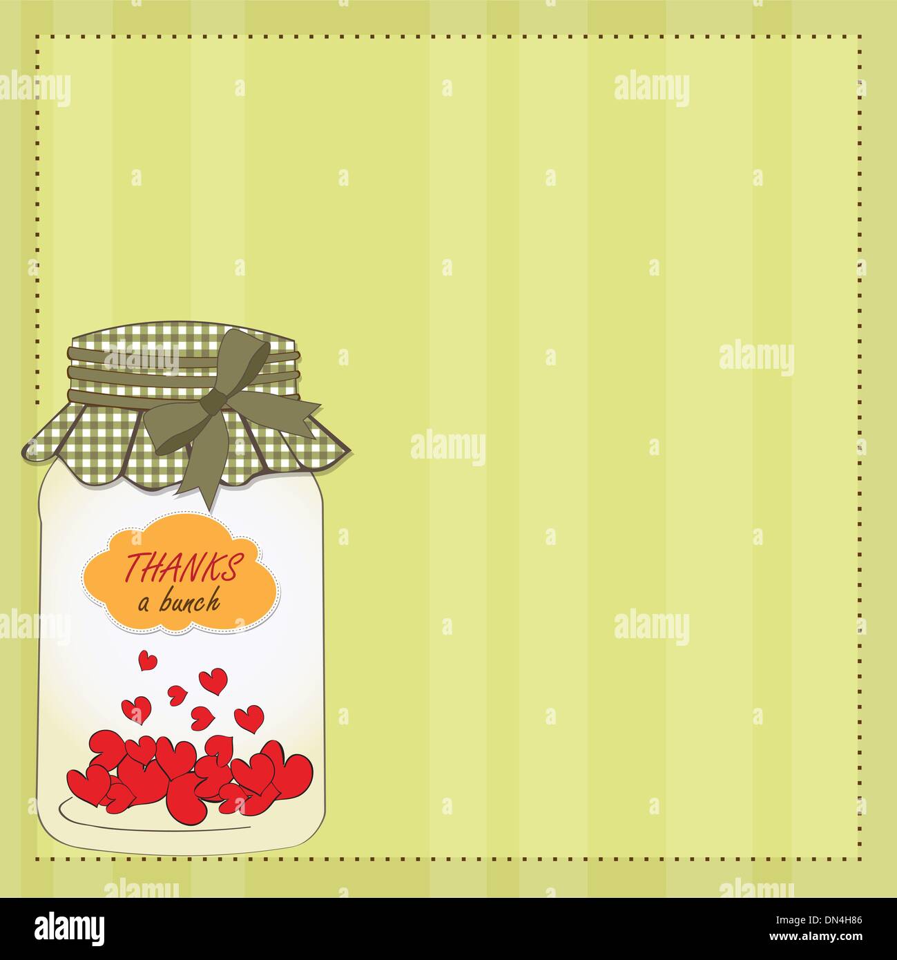 Carte de remerciement avec coeurs Banque d'images vectorielles - Alamy