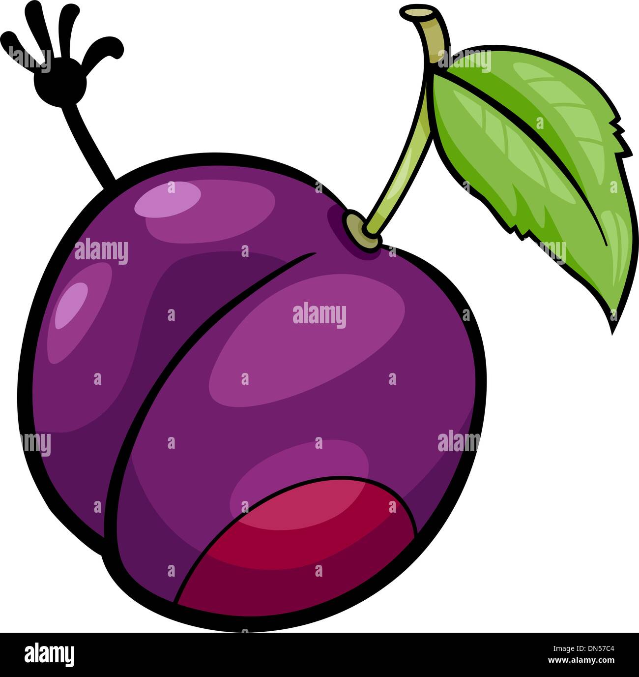 Cartoon illustration funny plum fruit Banque de photographies et d ...