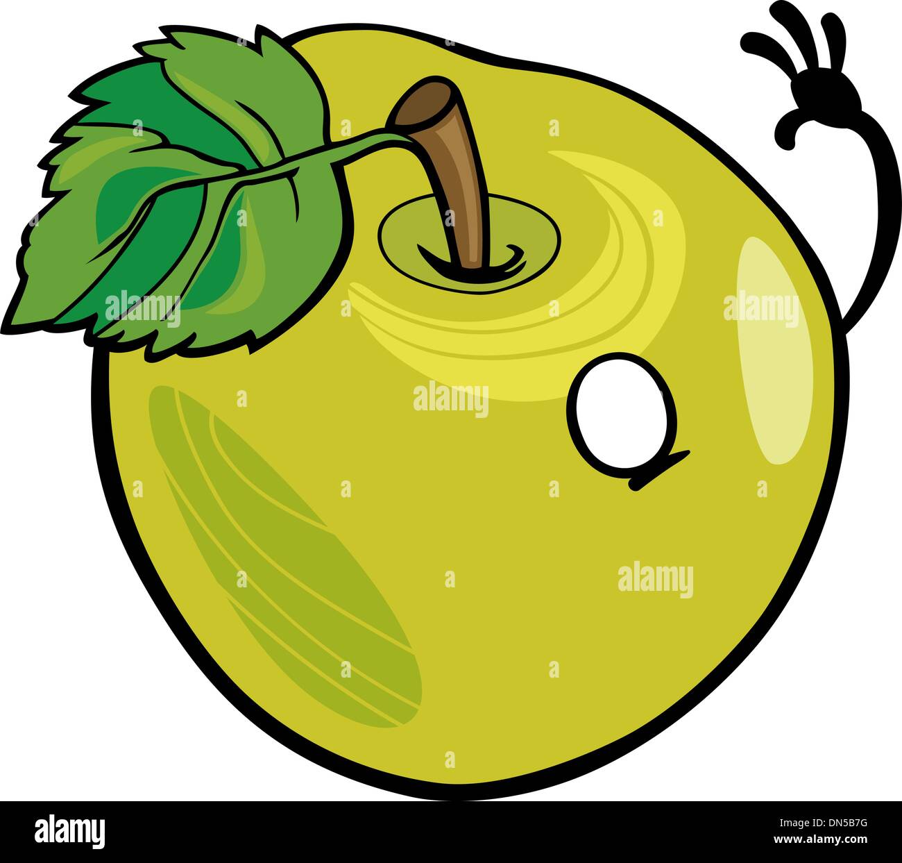 Funny apple fruit cartoon illustration Banque d'images vectorielles - Alamy
