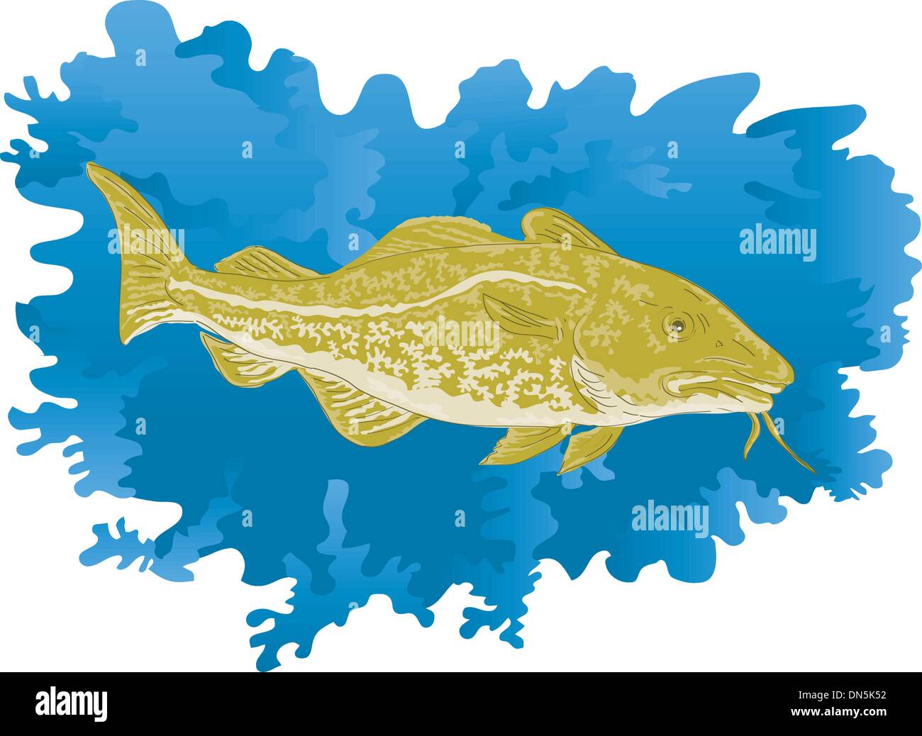 Poisson morue isolé Banque d'images vectorielles - Alamy