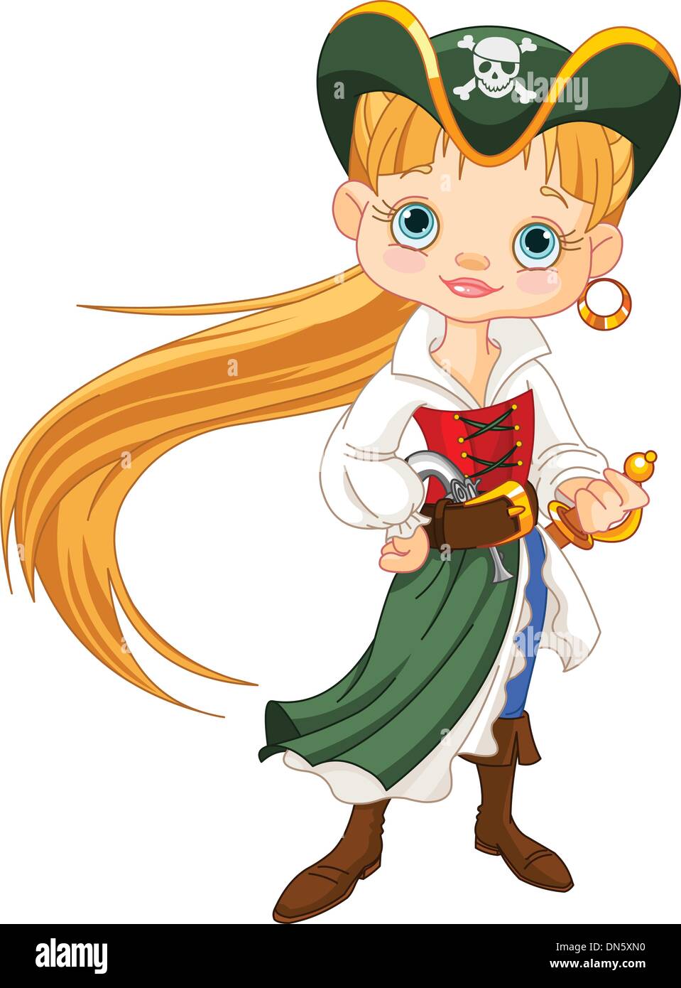 Fille de pirate Banque d'images vectorielles - Alamy