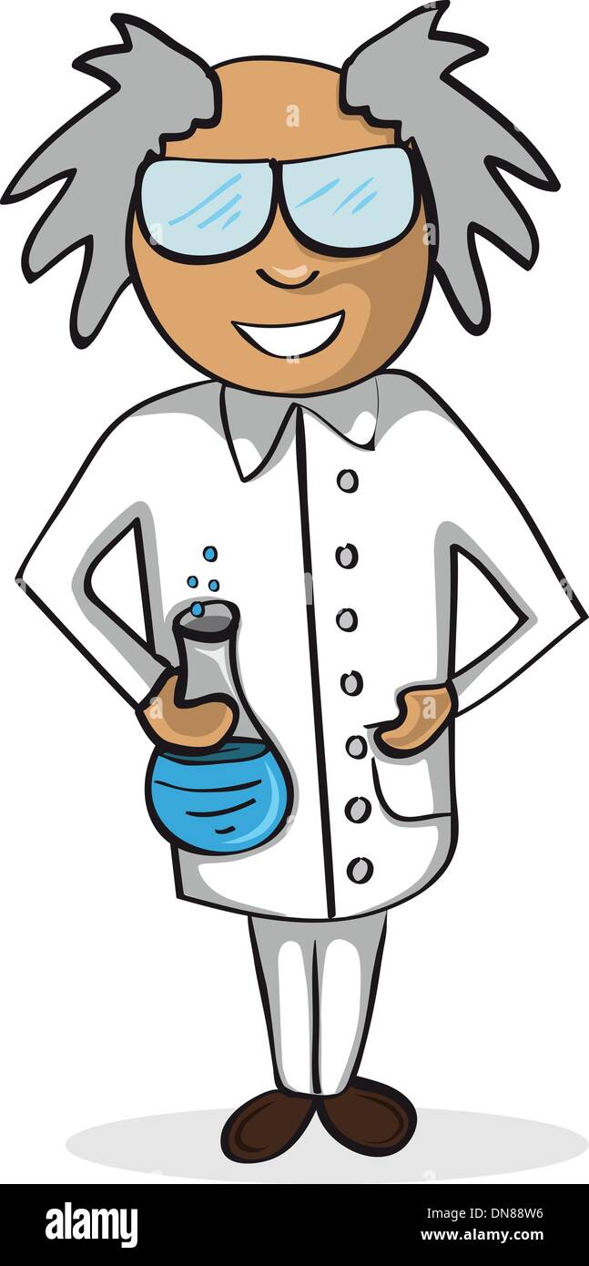 Men scientist cartoon Banque d'images vectorielles - Alamy