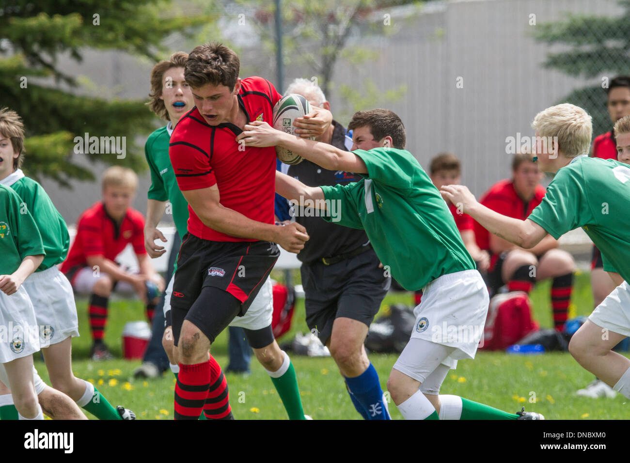 School rugby scrum Banque de photographies et d’images à haute ...