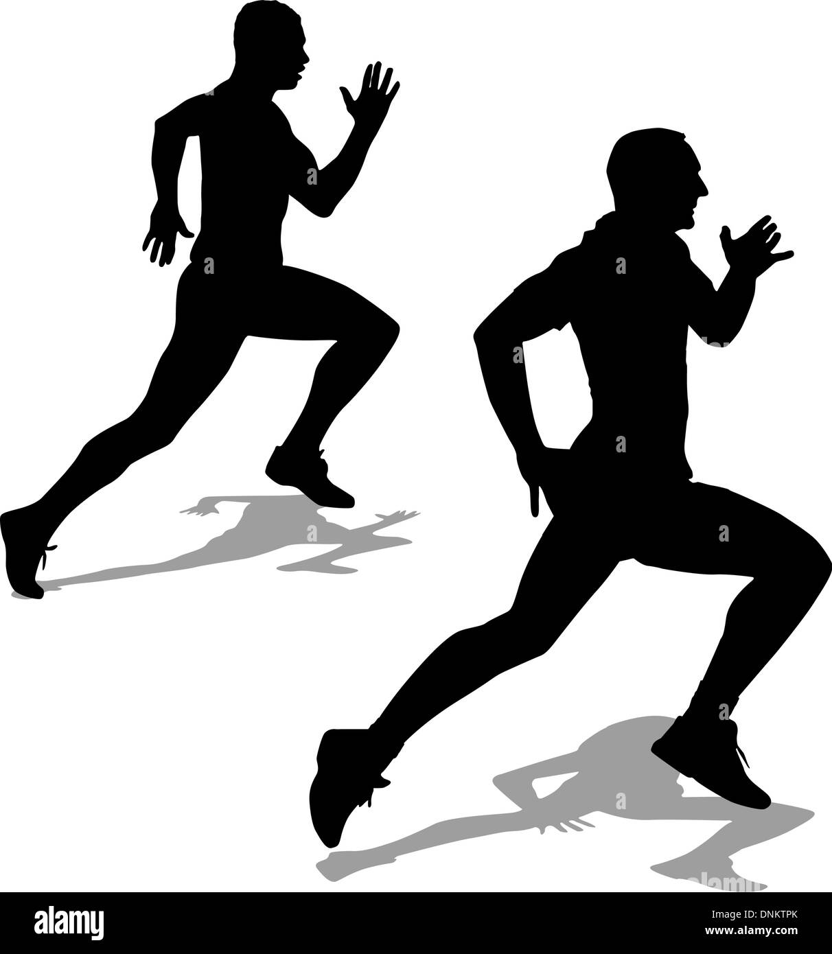 L'exécution de silhouettes. Vector illustration Image Vectorielle Stock ...