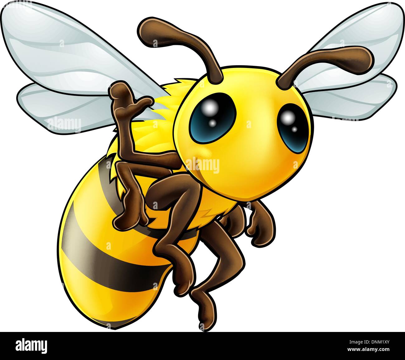 Illustration d'un mignon petit dessin animé caractère Bee happy waving ... Illustration d'un mignon petit dessin animé caractère Bee happy waving ...