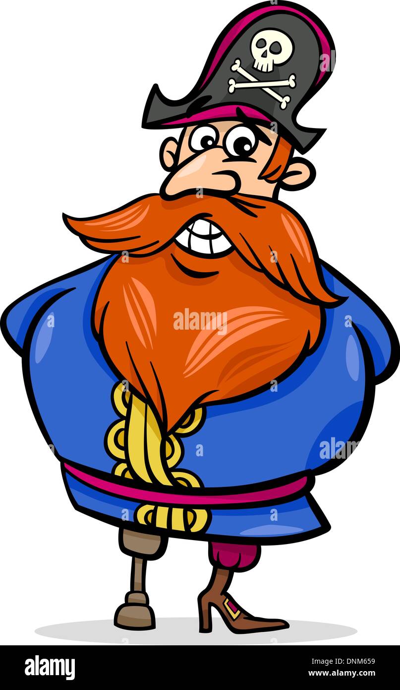 Caricature cartoon pirate illustration Banque d'images vectorielles - Alamy