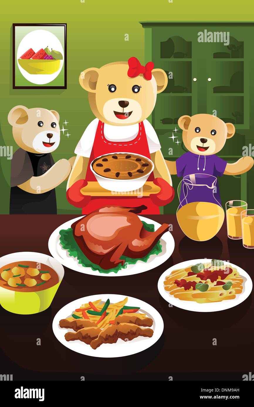 Joli repas pour les enfants Banque d'images vectorielles - Alamy