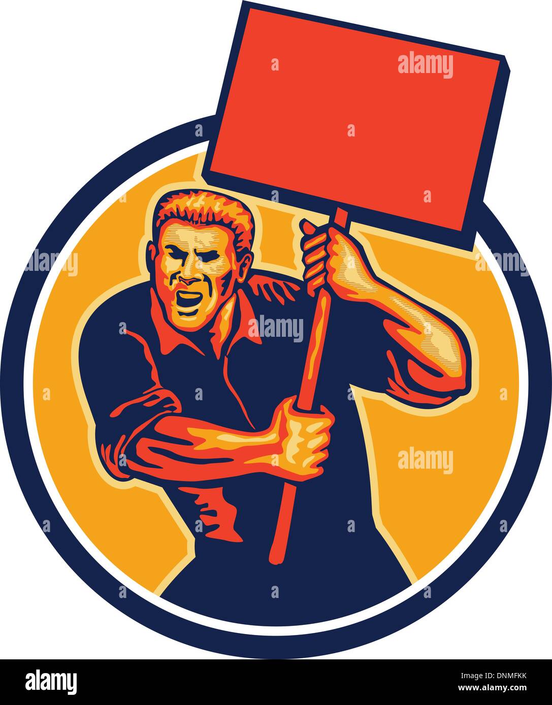 Manifestant tenant une pancarte Banque d'images vectorielles - Alamy