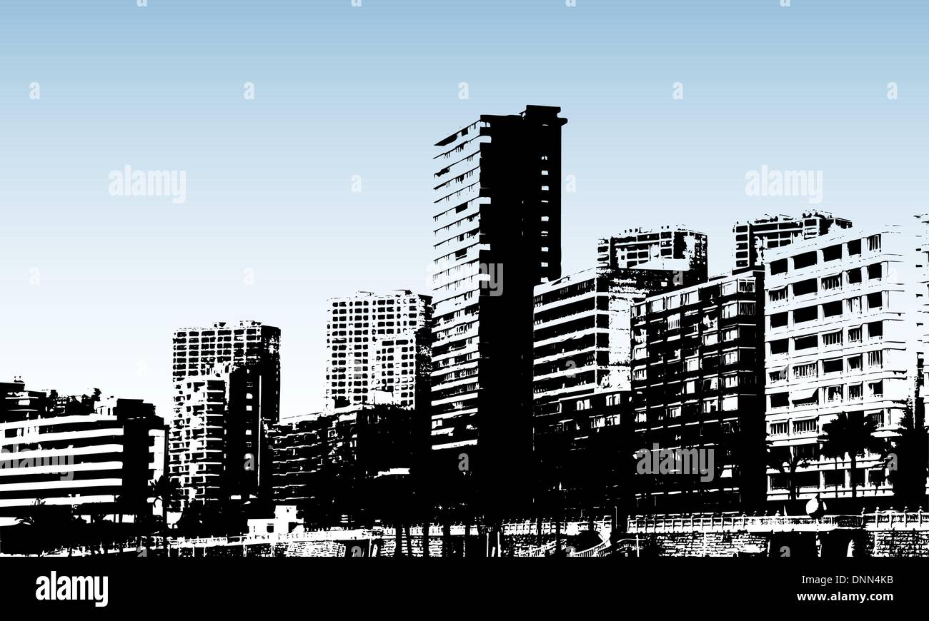 Silhouette benidorm Banque d'images vectorielles - Alamy