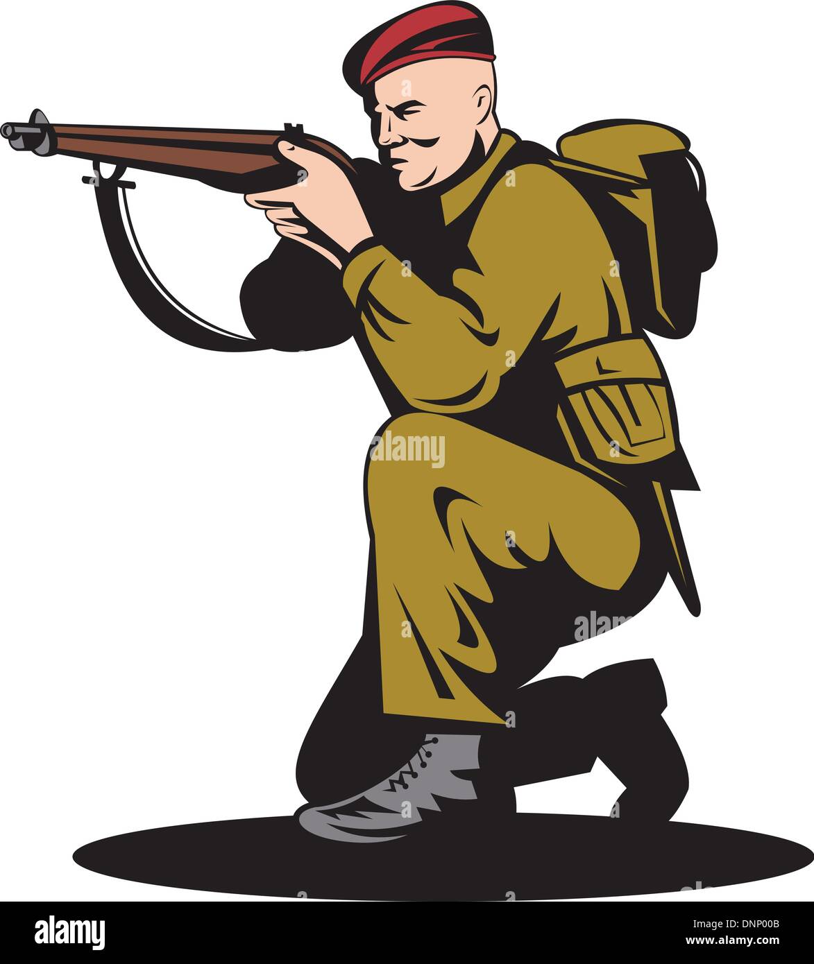 Soldat visant fusil Banque d'images vectorielles - Alamy