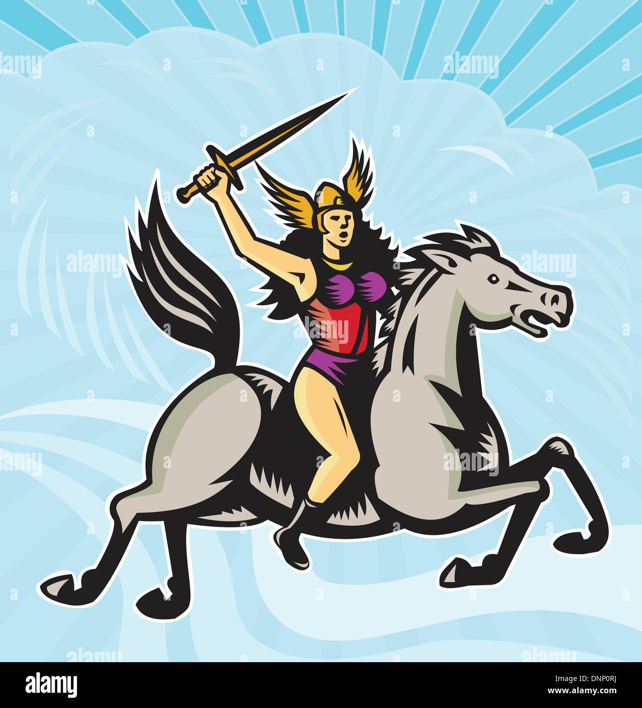 Guerrière amazone mythologie Banque d'images vectorielles - Alamy