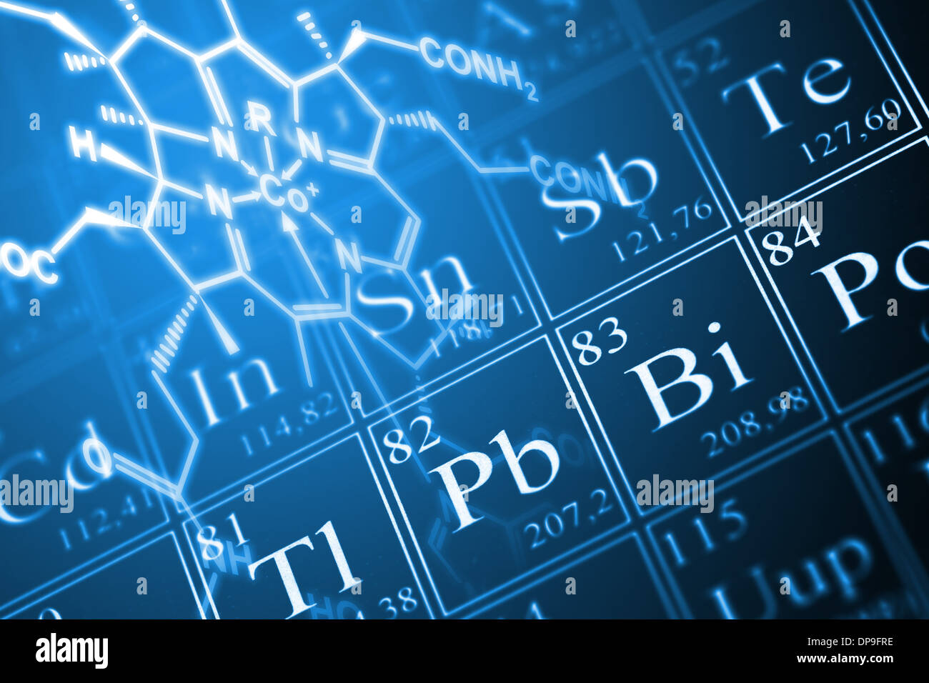 Formule de structure molécule modèle sur tableau périodique des ...