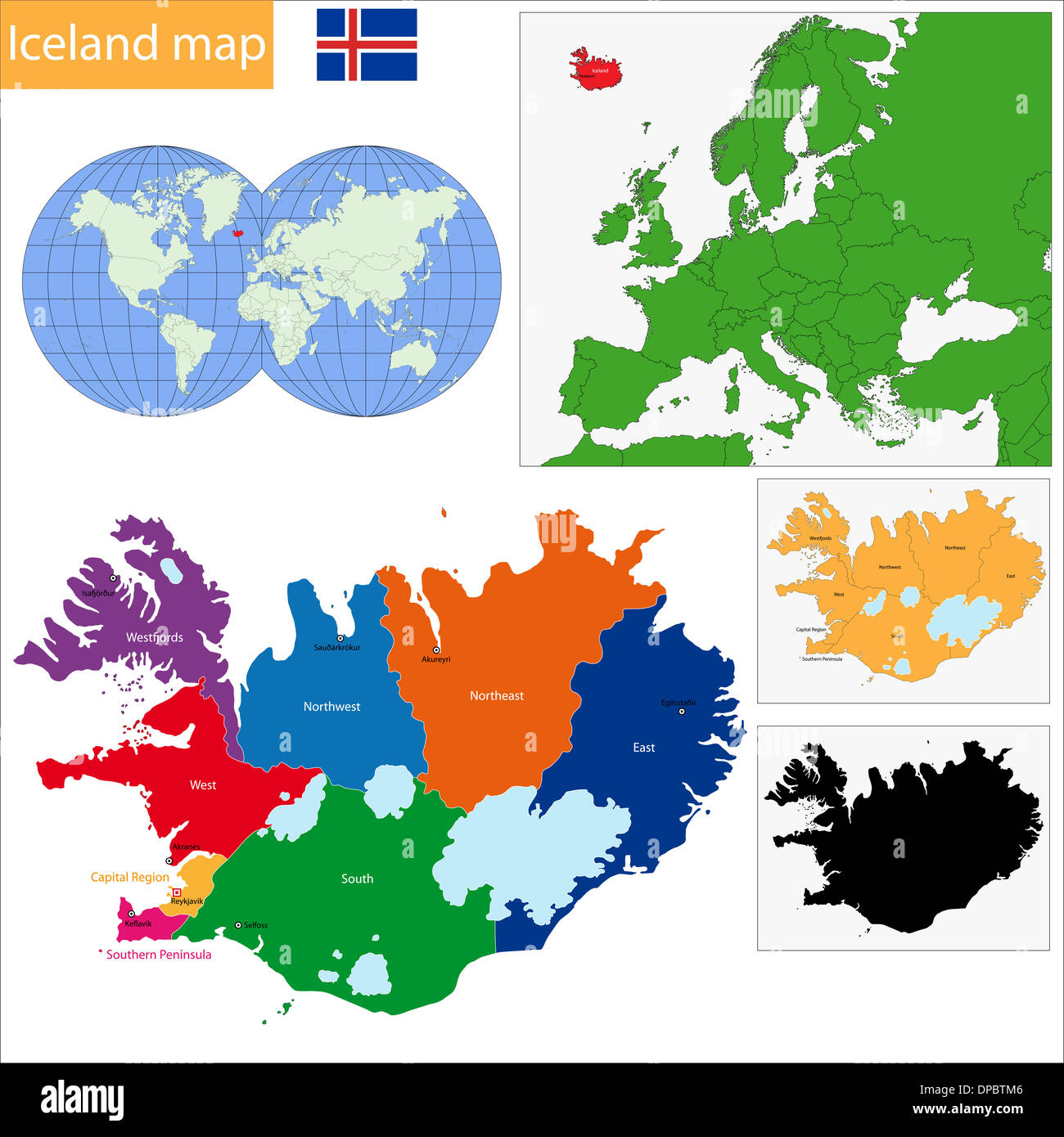 Islande Carte Banque d'image et photos - Alamy