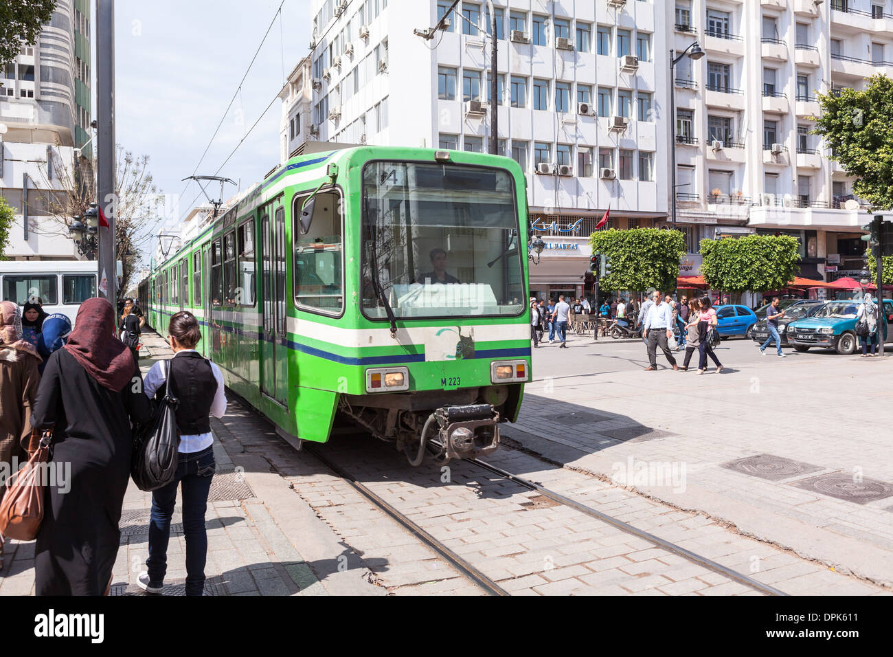 Tramway de la ville de la ville de Tunis, Tunisie, Afrique. Les ...