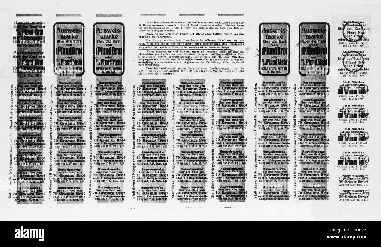 Carte de rationnement alimentaire Banque de photographies et d’images à ...