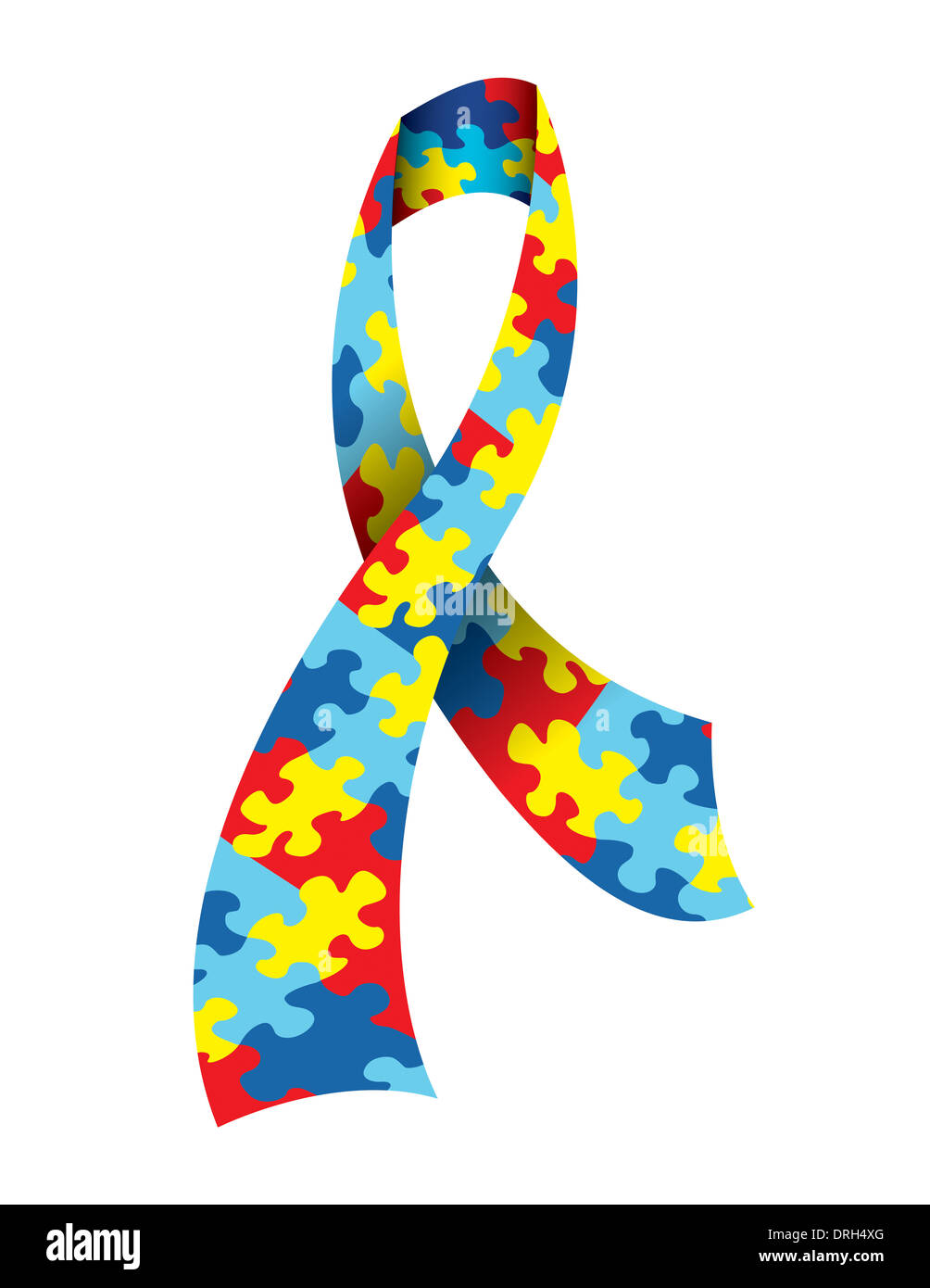 Une illustration d'un ruban de sensibilisation à l'autisme fait avec un ...