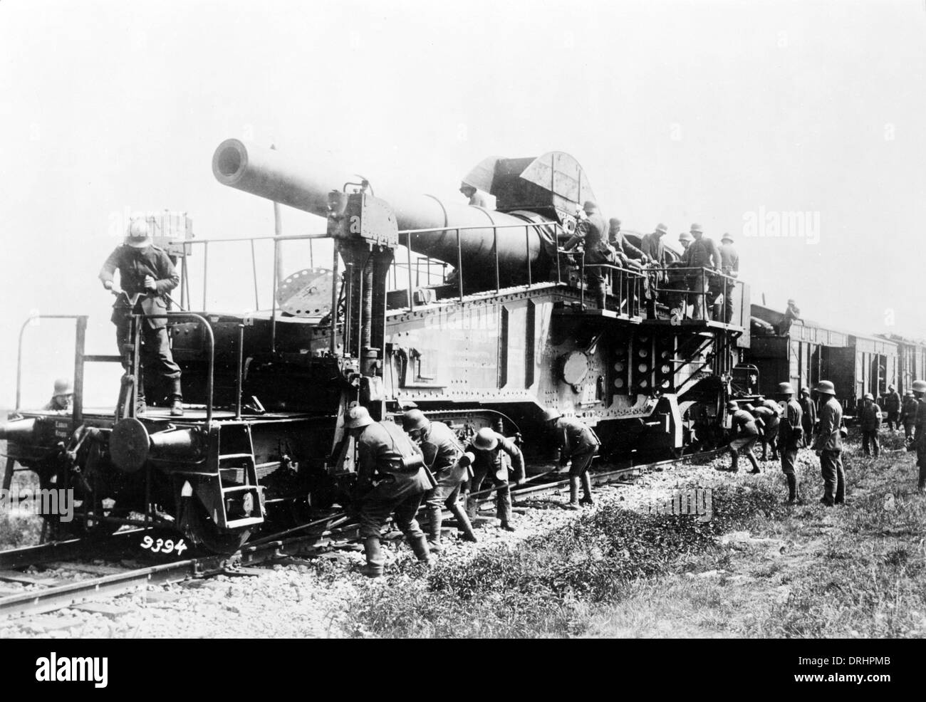 Soldats allemands avec l'artillerie sur rail, WW1 Photo Stock - Alamy