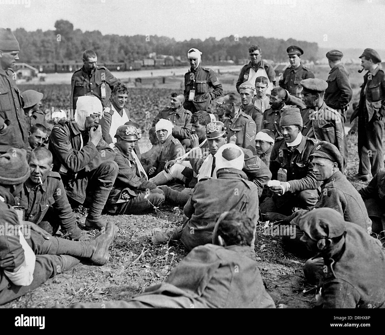 Des soldats britanniques blessés, Western Front, WW1 Photo Stock - Alamy