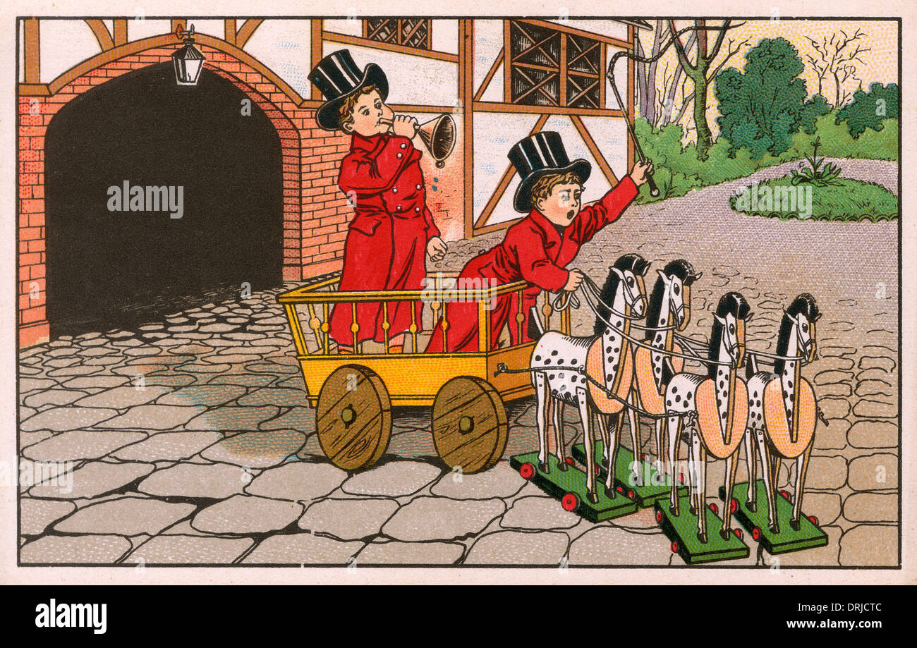 Two boys riding horses Banque de photographies et d’images à haute ...