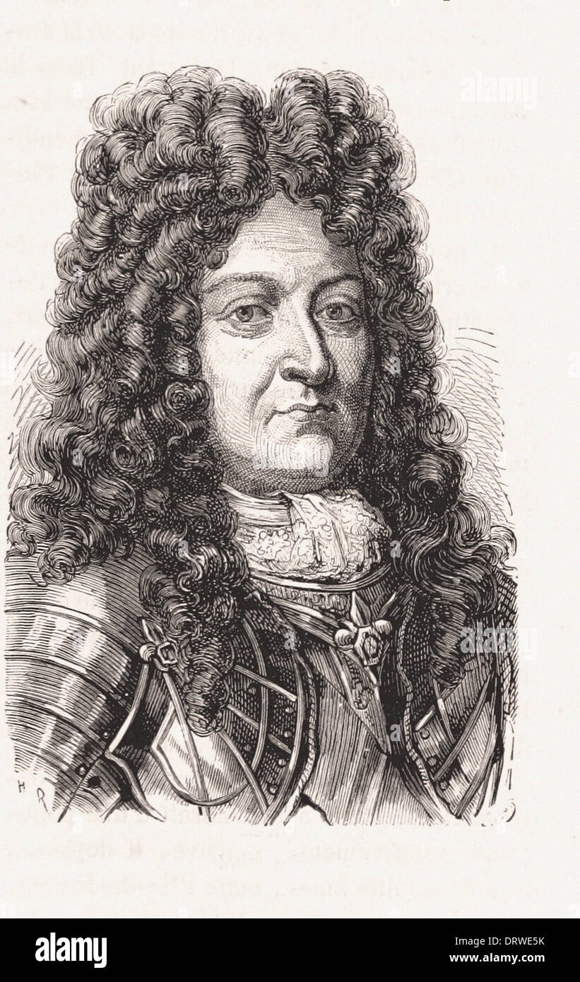 Portrait de Louis XIV Roi de France - gravure XIX ème siècle français ...
