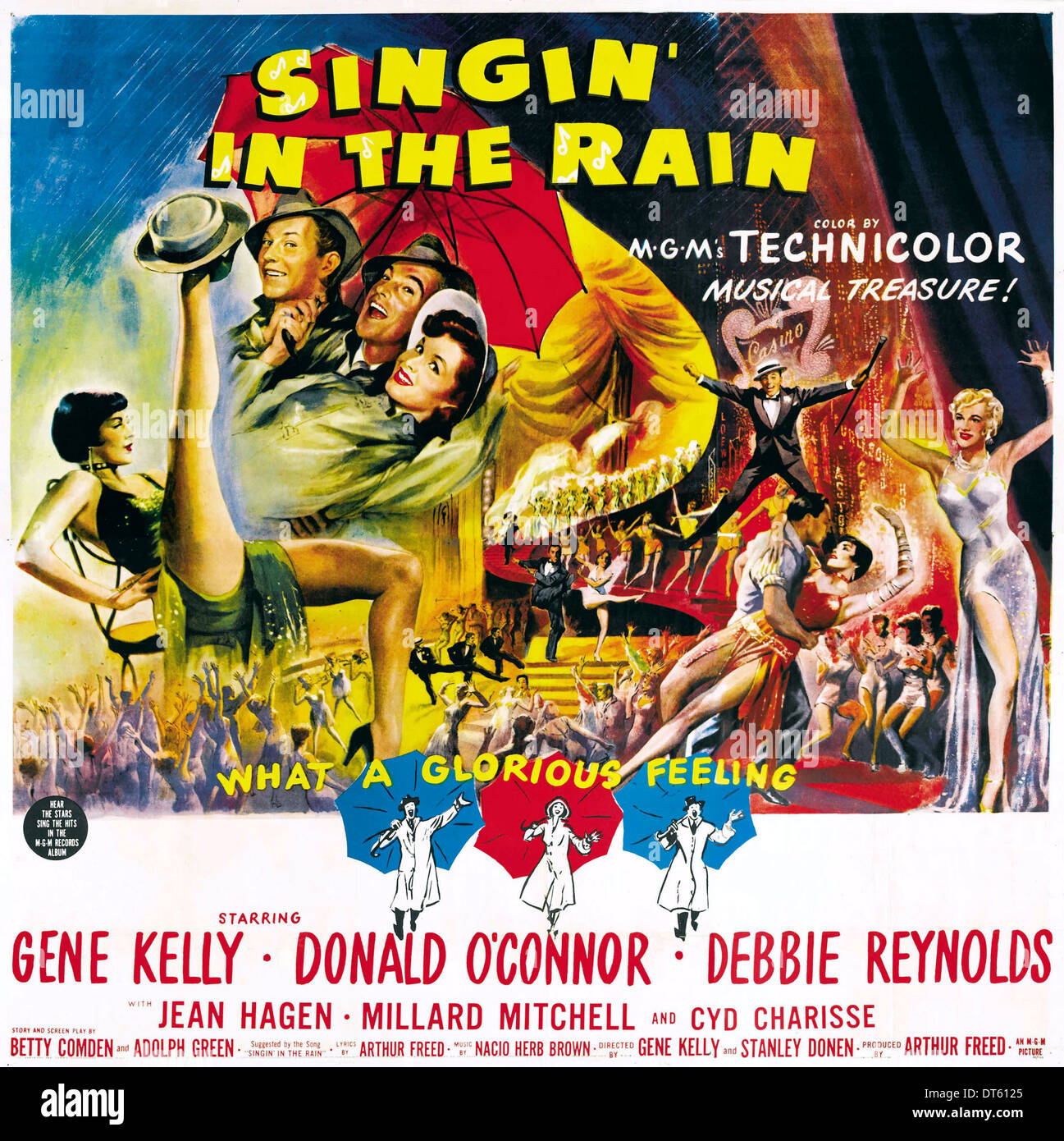 GENE Kelly, Debbie Reynolds, de l'affiche de Singin' in the Rain, 1952 ...