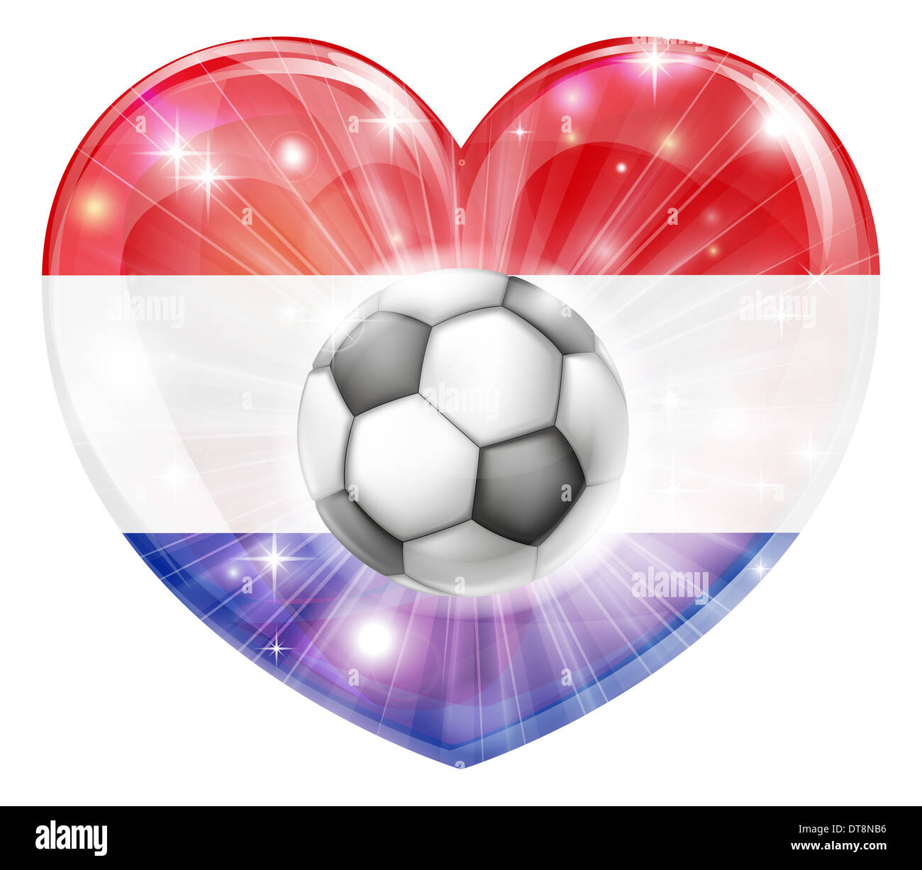 Pays-bas football soccer ball flag love heart concept avec le pavillon ...