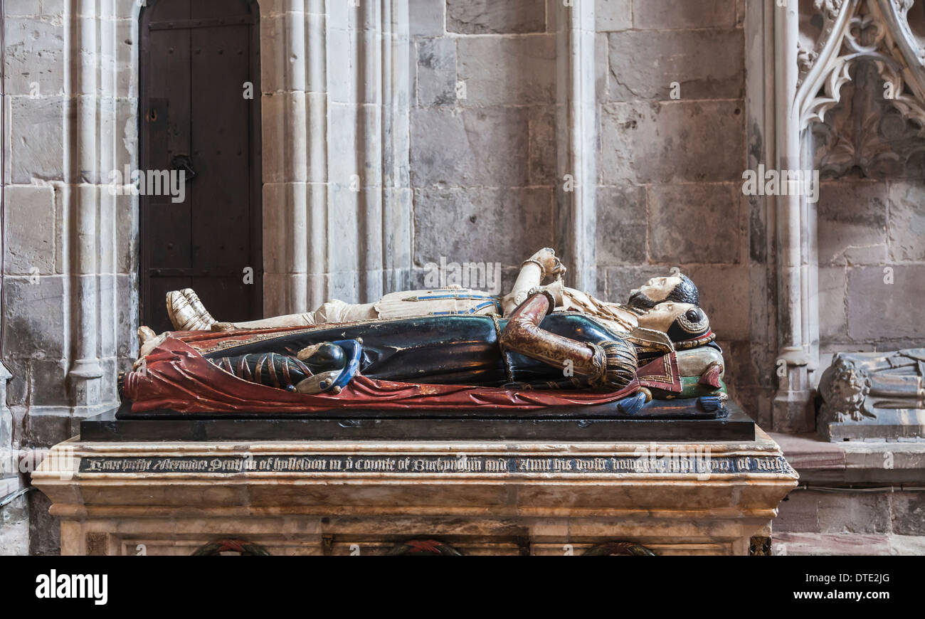 Tombe de cathédrale de Hereford, UK : l'albâtre des effigies de ...
