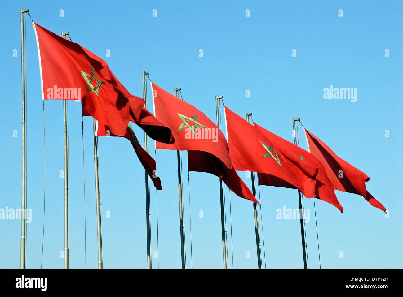 Drapeaux du Maroc à Rabat, Maroc Photo Stock - Alamy