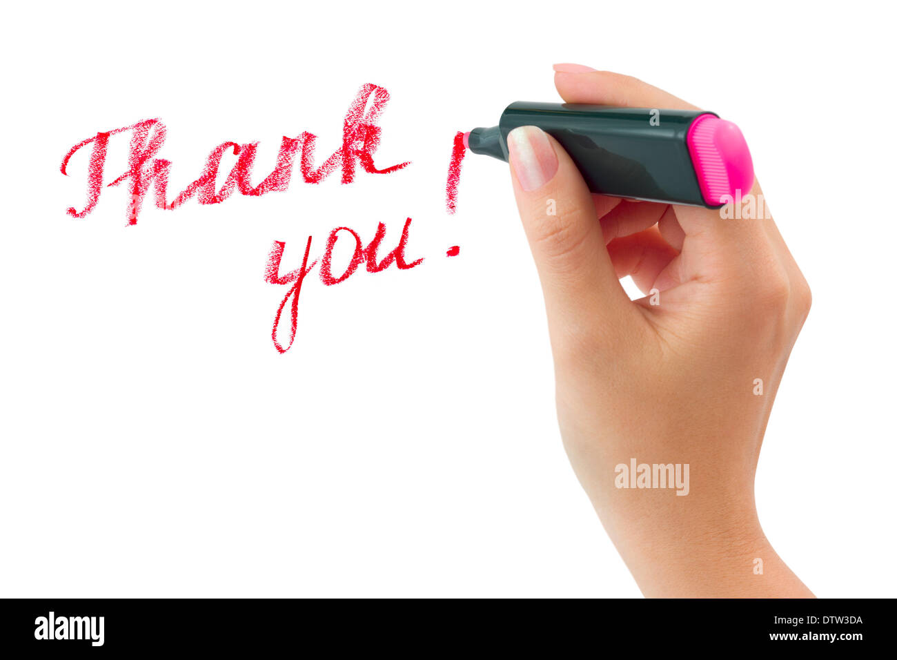 Femme affaires marqueur note rouge Banque de photographies et d’images ...