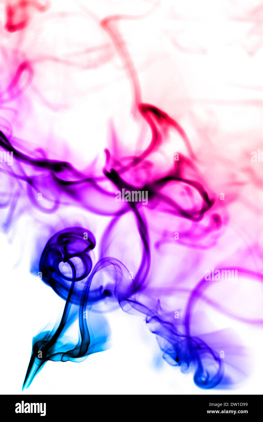 Fumée bleue blanche rouge Banque de photographies et d’images à haute ...