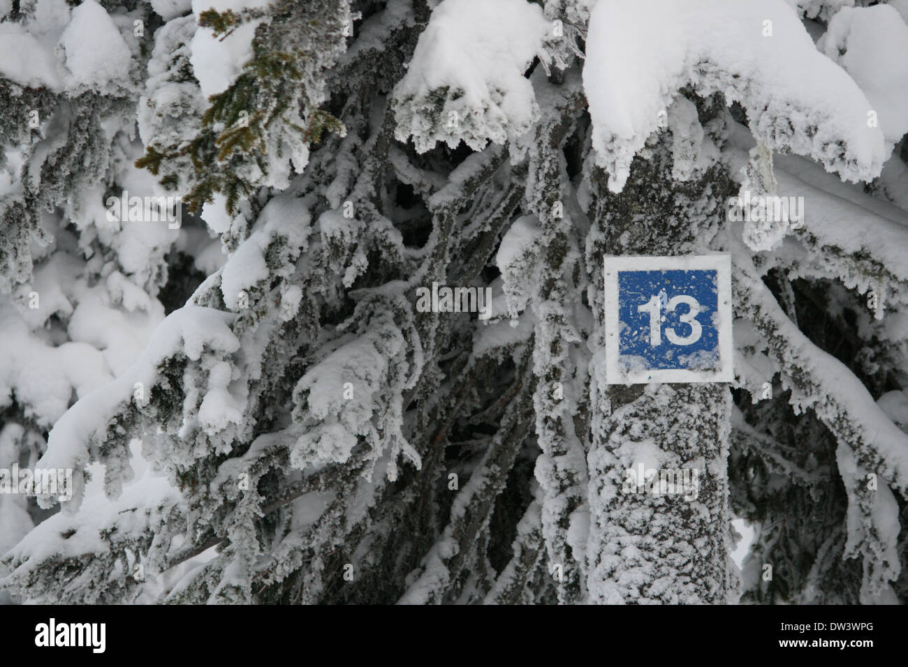 Panneau de piste de ski bleu Banque de photographies et d’images à ...
