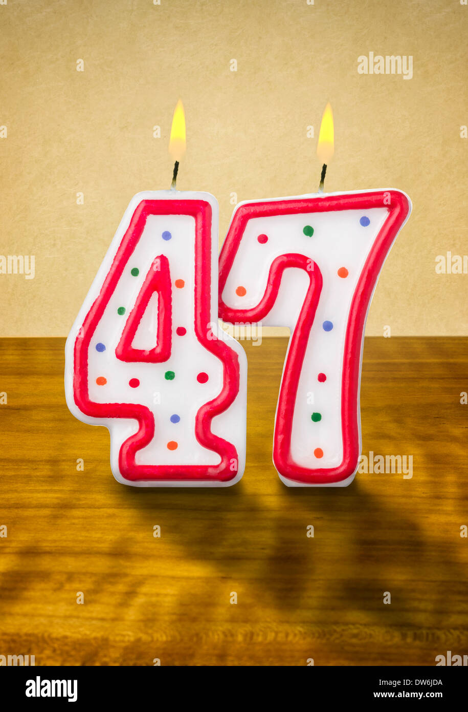 Birthday candle number 47 flame Banque de photographies et d’images à ...