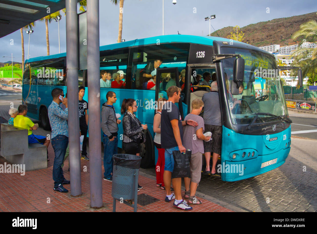 Long Distance bus station de Puerto Rico, Gran Canaria island, les îles ...