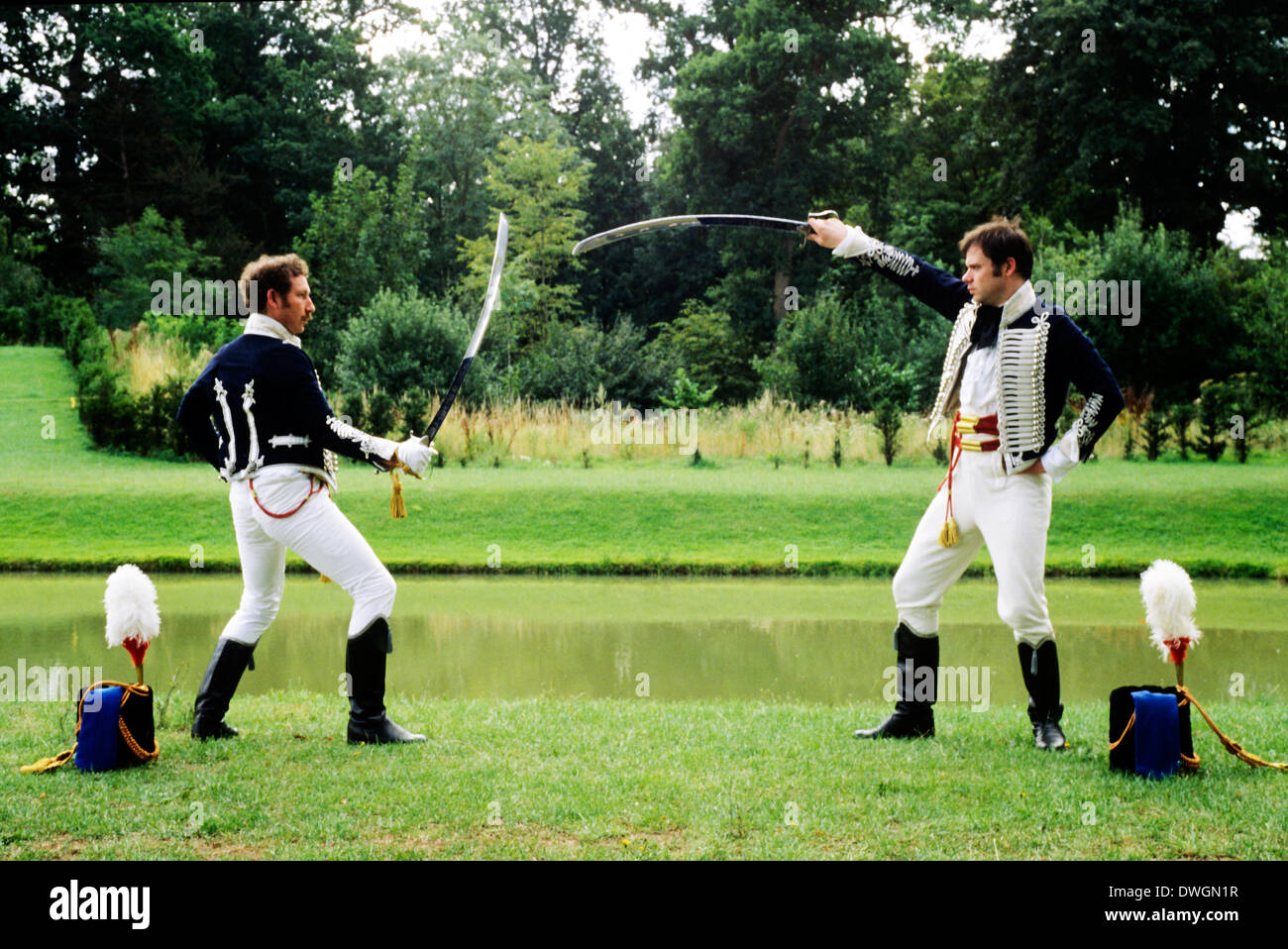Période de Régence anglaise duellistes, 1815 duel avec sabres, Hussar ...