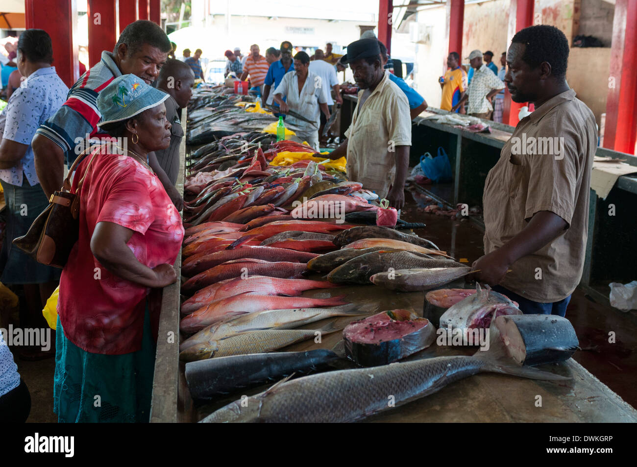 Marché, Victoria, Mahe, Seychelles, océan Indien, Afrique Photo Stock ...