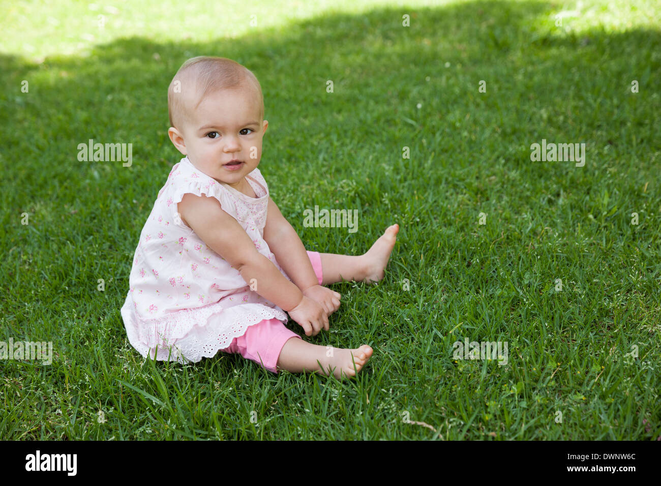 Baby sitting grass Banque de photographies et d’images à haute ...